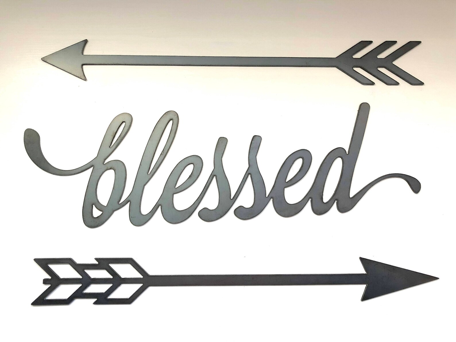 Rustic Metal Blessed Sign Script Blessed Blessed Wall Decor Metal Wall ...