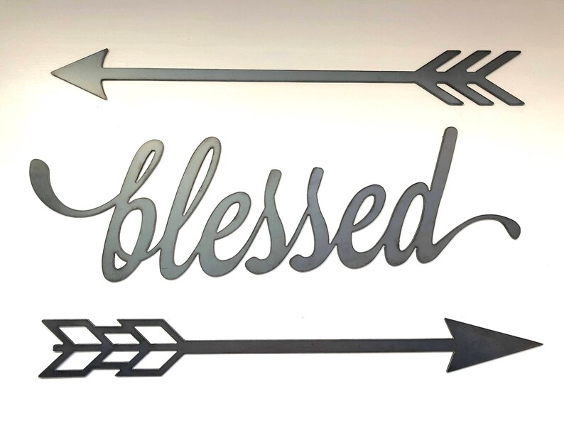 Rustic Metal Blessed Sign Script Blessed Blessed Wall | Etsy