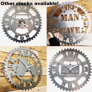 Man Cave Clock- Gift for Him - Metal Clock - Garage Decor - Office ...