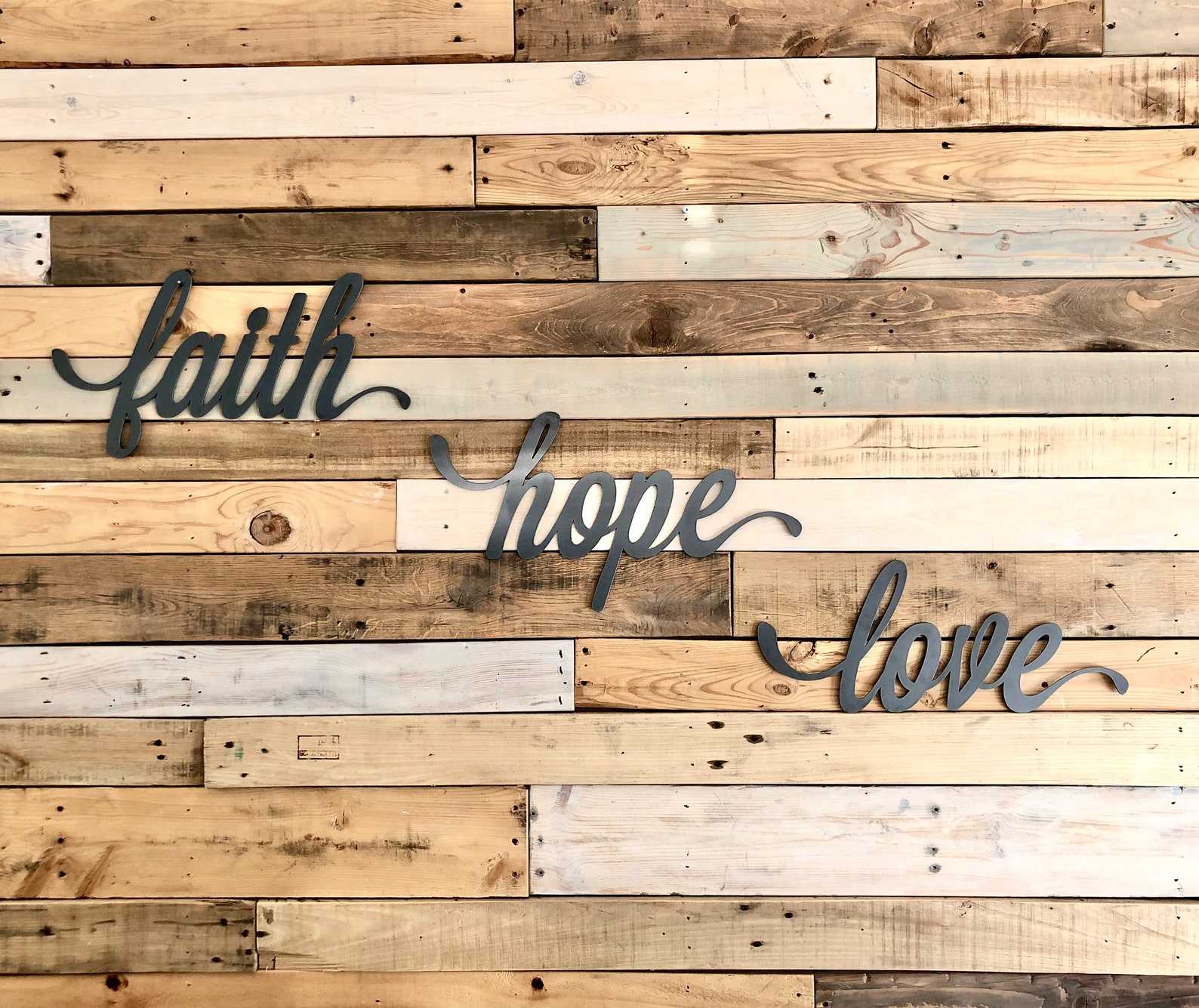 Faith Hope Love Sign Bible Verse Wall Art Scripture Sign - Etsy