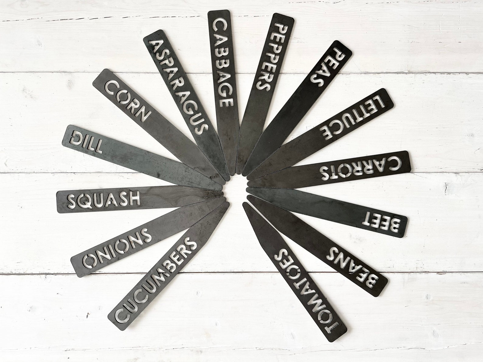 Rustic Metal Garden Tags - Plant Labels - Garden Name Plates - Planter ...