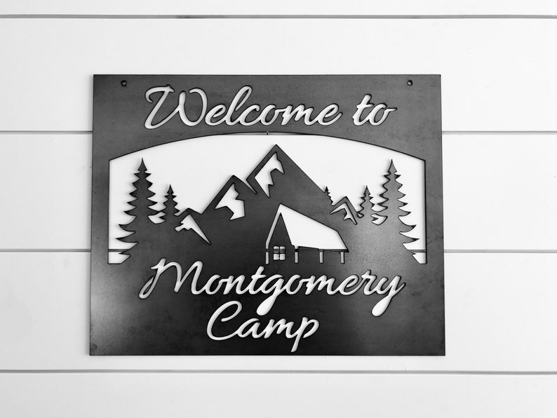 Custom Metal Cabin Sign - Cabin in the Woods - Custom Address Plaque ...