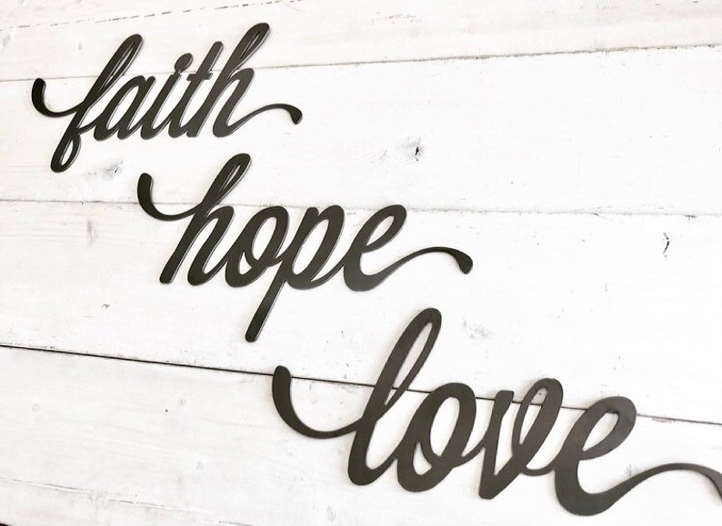 Faith Hope Love Sign Bible Verse Wall Art Scripture Sign - Etsy