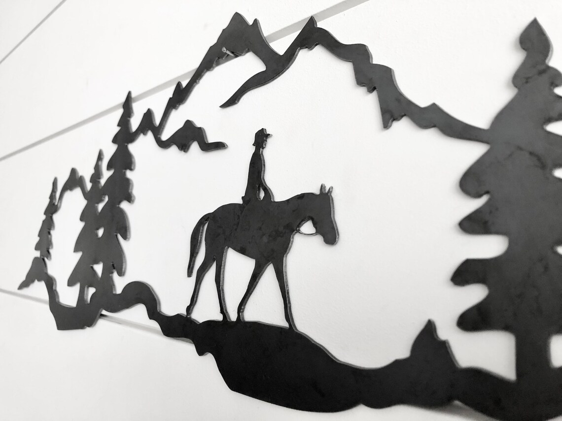 Horse Sign - Mountain Range With Horse - Horseback Riding - Horse Wall ...