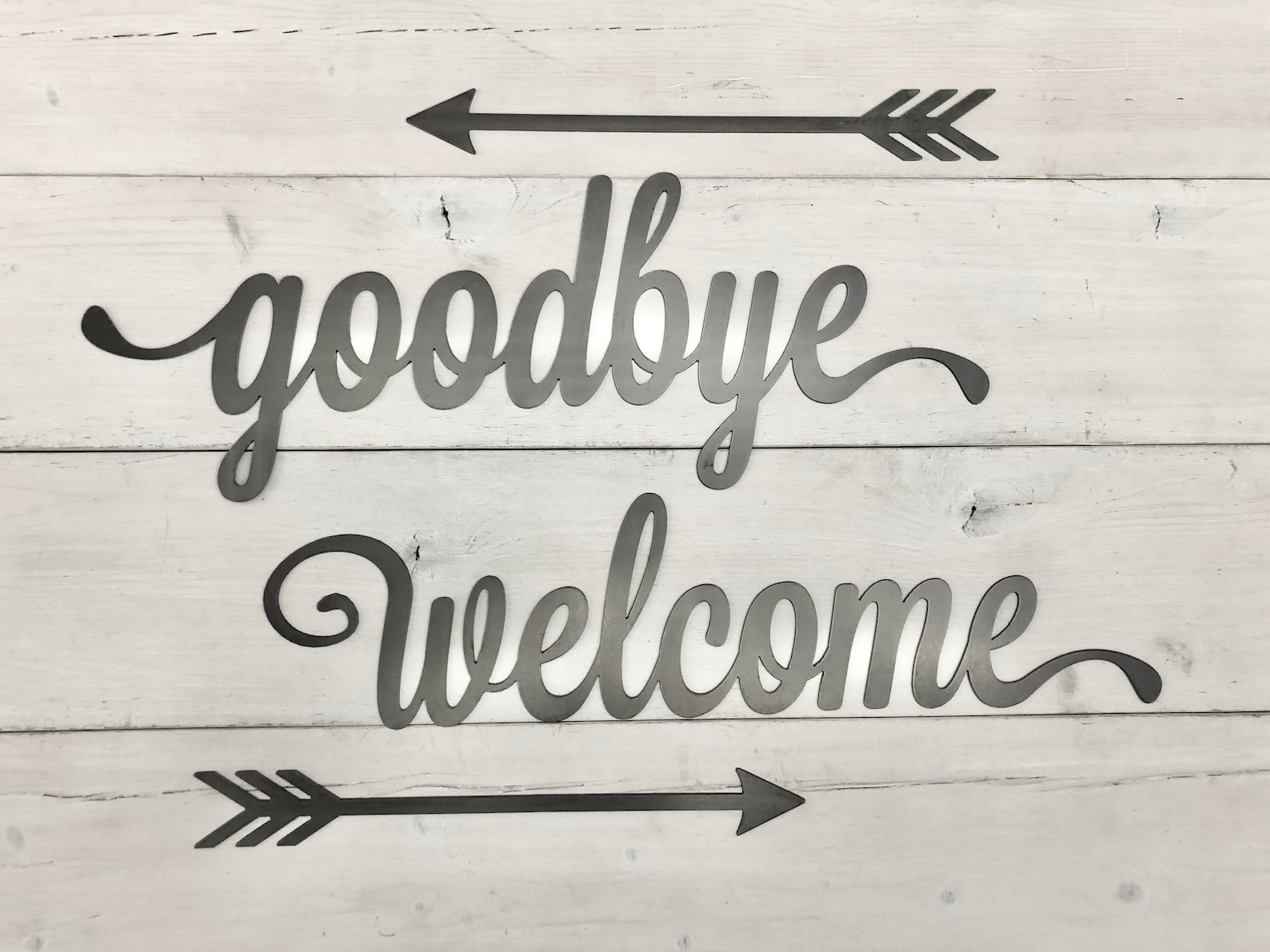 Script Goodbye Sign Front Door Sign Entryway Decor Metal - Etsy