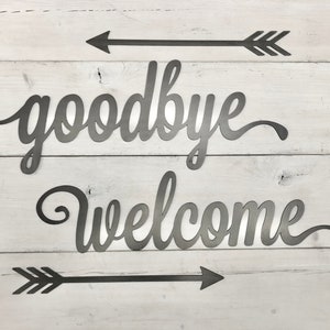 Script Goodbye Sign - Front Door Sign - Entryway Decor - Metal Wall Art ...