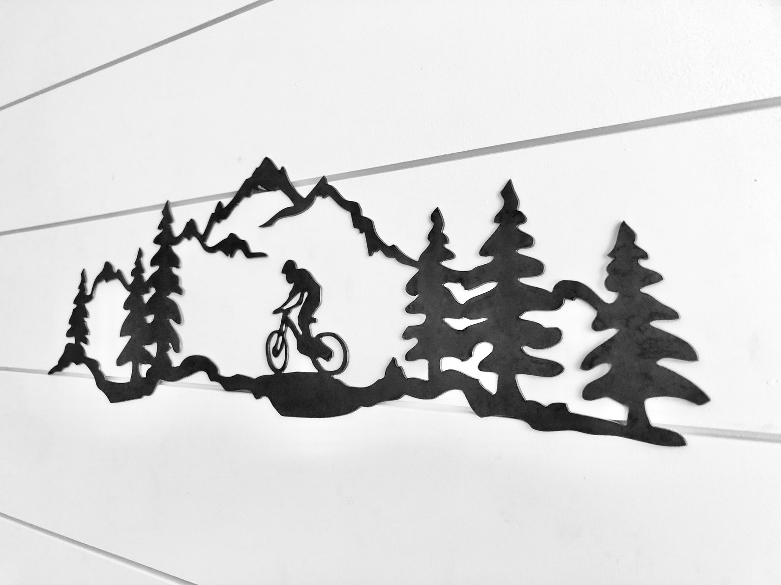 Downhill Mountain Bike Sign - Mountain Range With Bike - Mountain ...