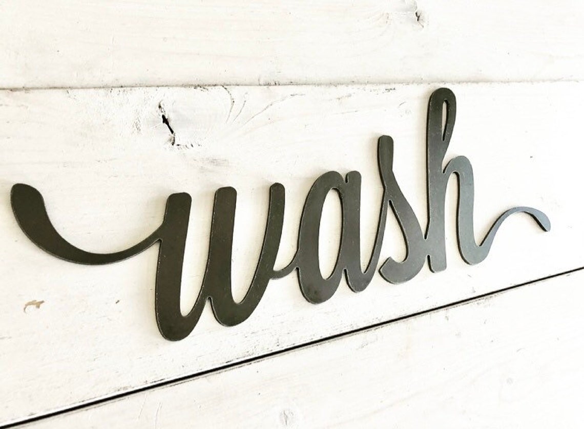 Wash Sign - Bathroom Sign - Laundry Sign - Wash Word - Wash Your Hands ...