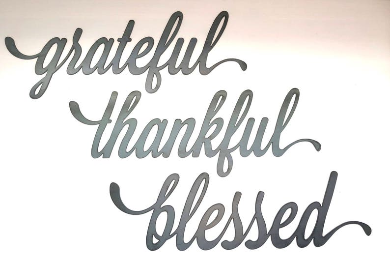 Grateful Thankful Blessed Sign - Metal Sign - Farmhouse Decor - Home ...