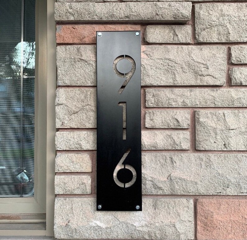 Vertical Custom House Number Plaque With Street Name - Etsy