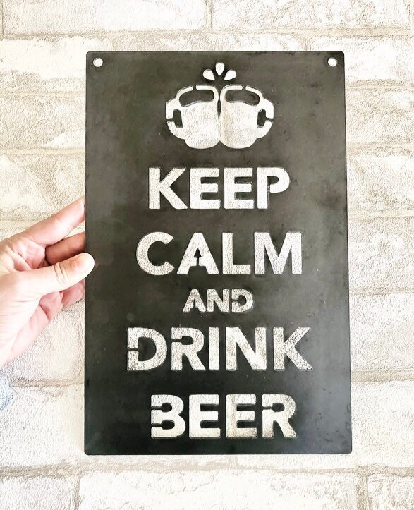 Keep Calm and Drink Beer sign Keep Calm and Carry On Wall | Etsy