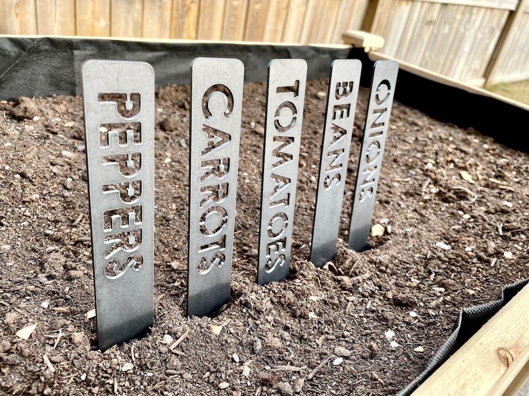 Rustic Metal Garden Tags - Plant Labels - Garden Name Plates - Planter ...