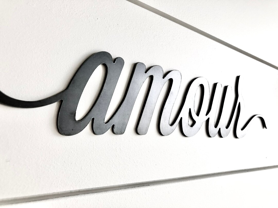 Amour Sign - French Word - Metal Wall Art - Love Home Decor - Mon Amour ...
