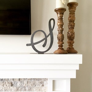 Standing Rustic Metal Script Letter - Personalized Gift - Metal Letter ...