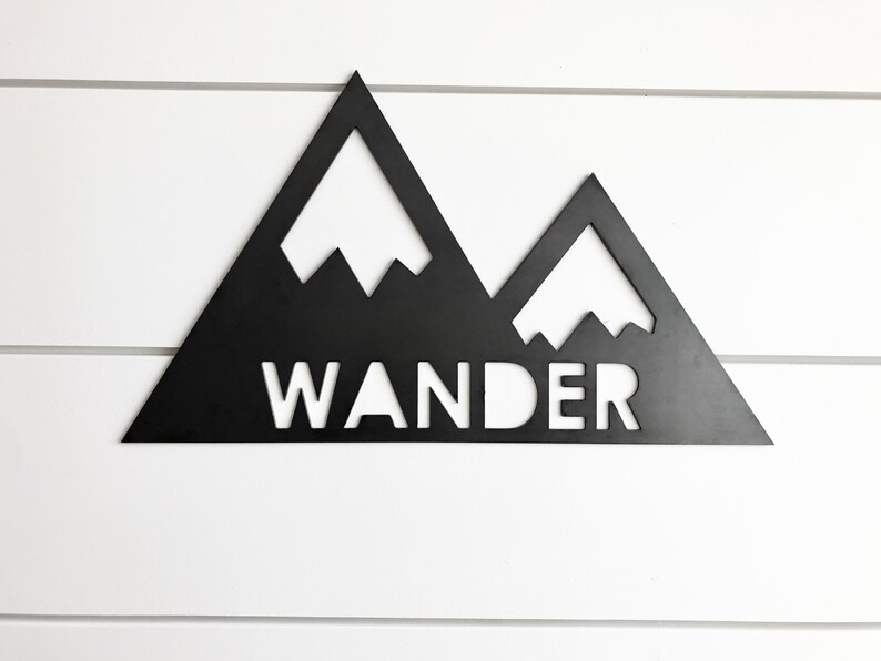 Wander Sign Rustic Metal Mountain Wall Hanging Home Decor - Etsy