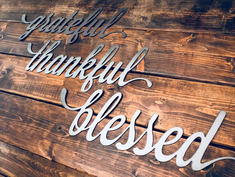 Grateful Thankful Blessed Sign Metal Sign Farmhouse Decor | Etsy