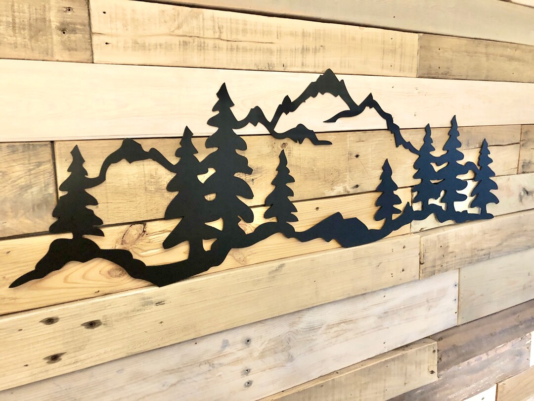 Rustic Metal Mountain Range - Mountain Wall Art - Rustic Scenery ...