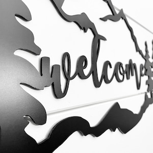 Welcome Mountain Sign - Mountain Scene - Mountain Range - Welcome Sign ...