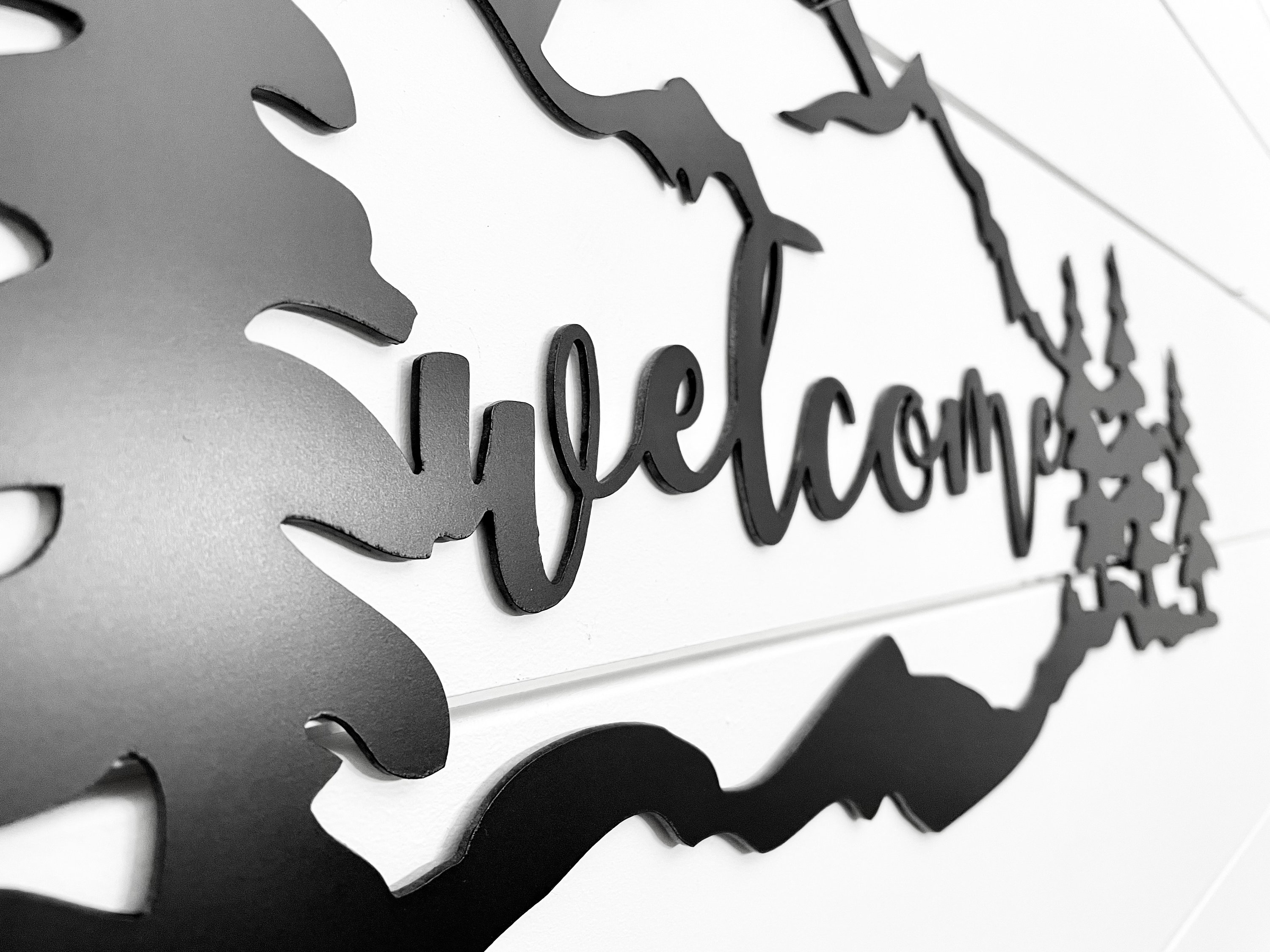 Welcome Mountain Sign - Mountain Scene - Mountain Range - Welcome Sign ...