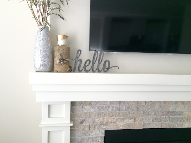 Hello Sign Rustic Hello Wall Hanging Metal Wall Art - Etsy Canada