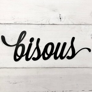 Bisous Sign - Kisses French Word - Bisous Sign - Metal Wall Art - Love ...