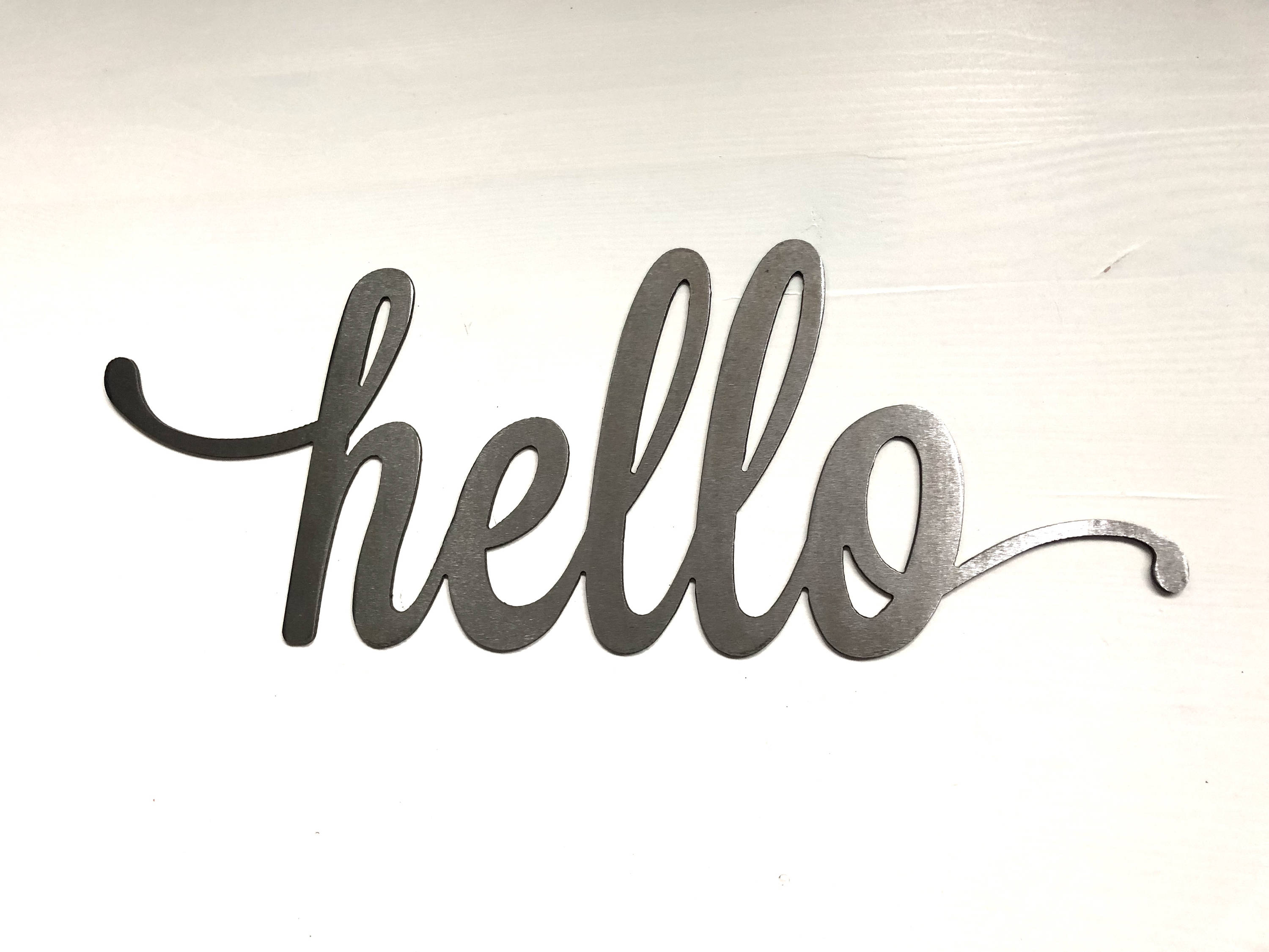 Hello Sign Rustic Hello Wall Hanging Metal Wall Art - Etsy Canada