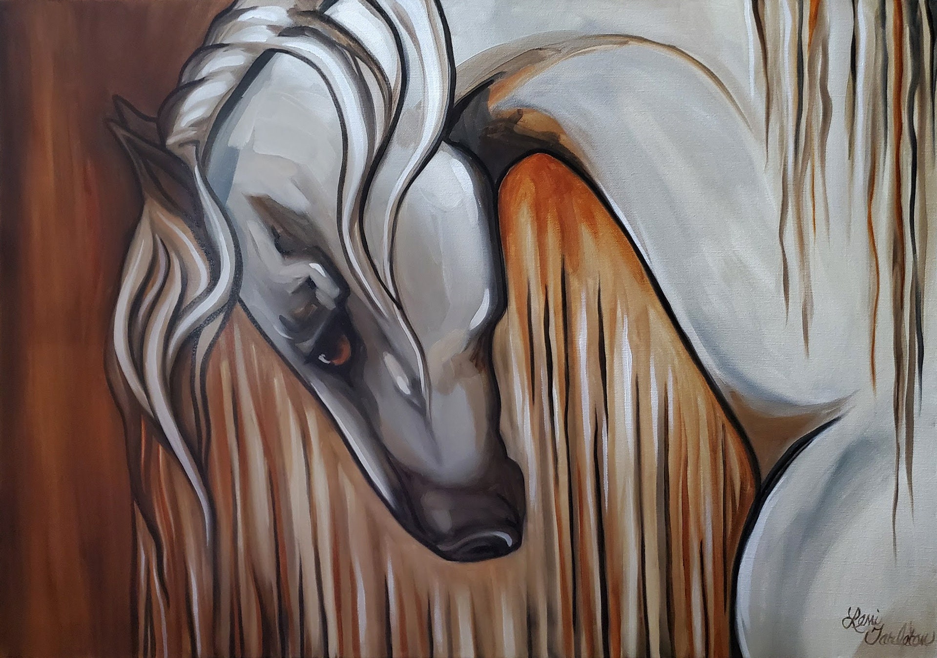 Large Classical Horse Painting Original Wall Art - Etsy.de