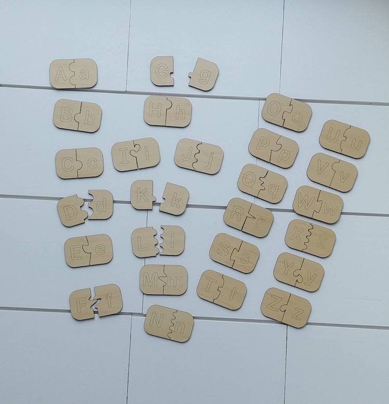 Montessori Alphabet Puzzle Uppercase & Lowercase Matching - Etsy