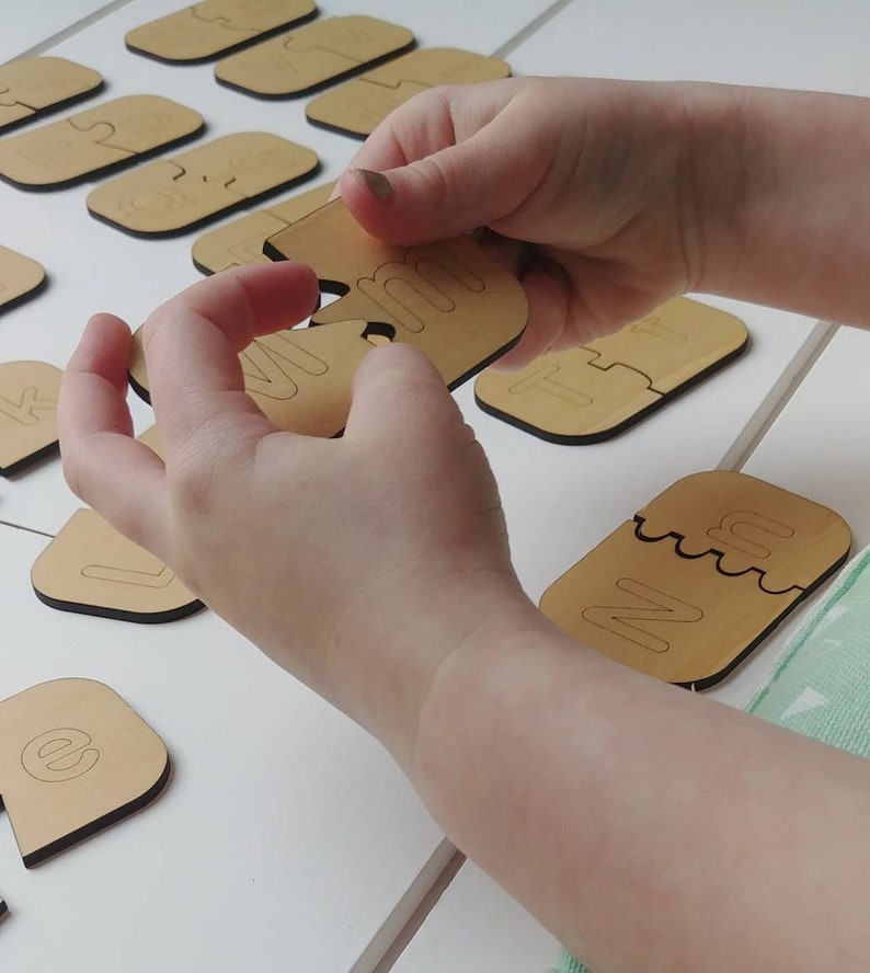 Montessori Alphabet Puzzle Uppercase & Lowercase Matching - Etsy