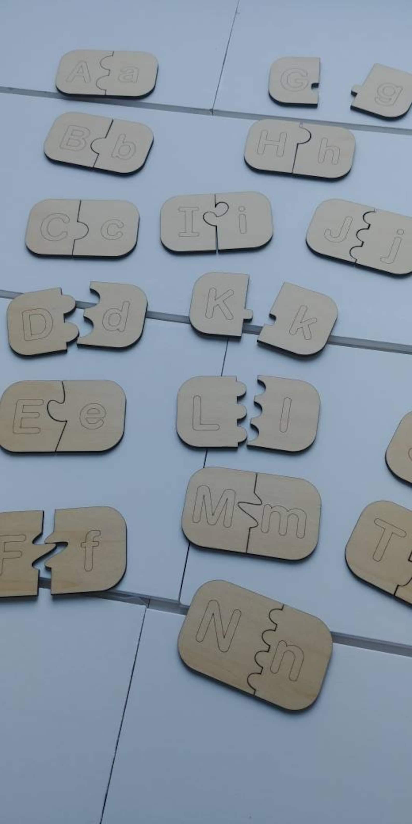 Montessori Alphabet Puzzle Uppercase & Lowercase Matching - Etsy