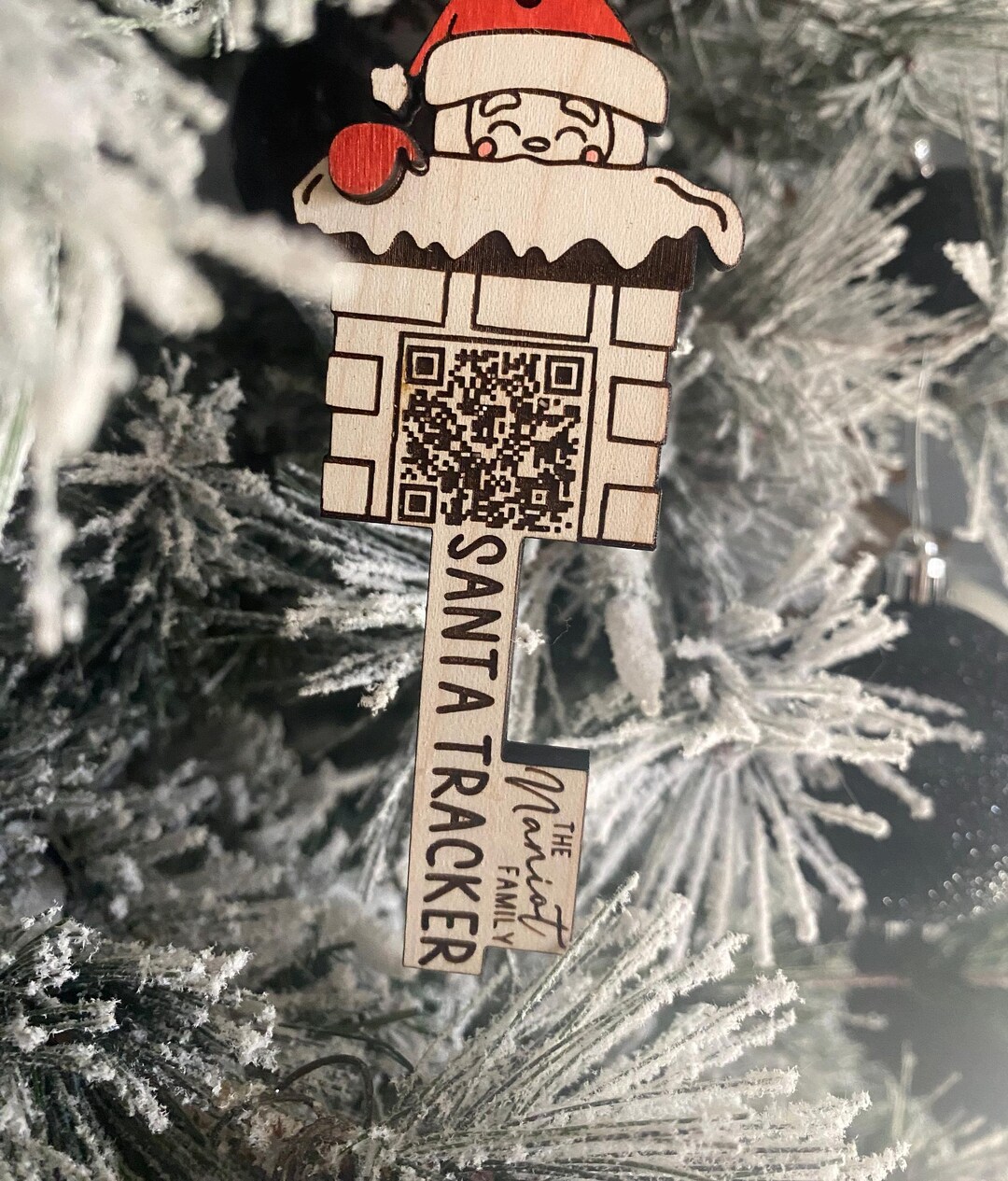 Personalized Family Santa Tracker QR Code Ornament - Etsy