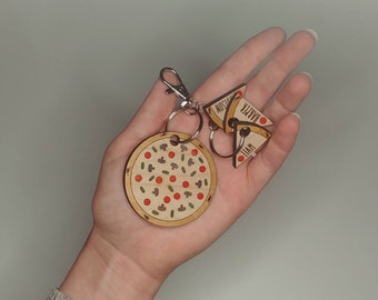 Pizza Keychain - Etsy