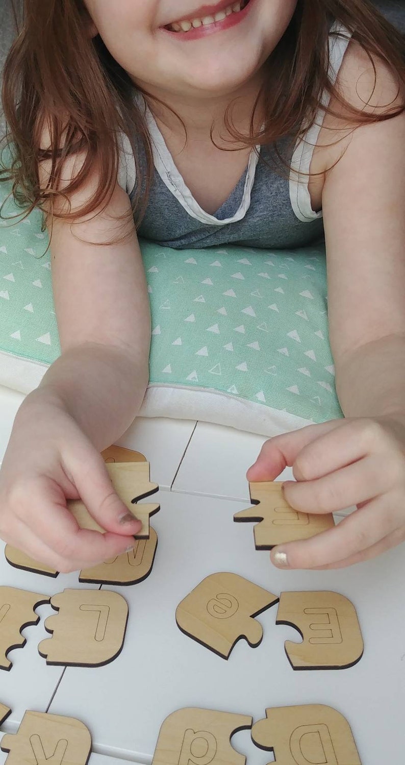 Montessori Alphabet Puzzle Uppercase & Lowercase Matching - Etsy