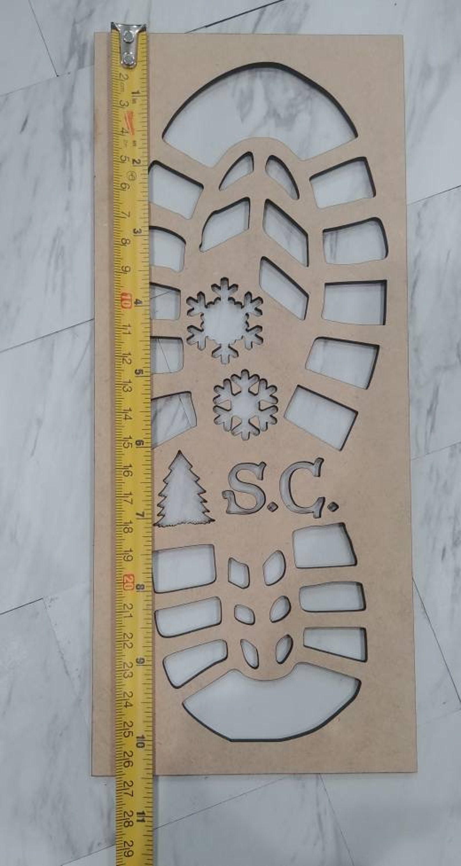 Santa Boot Print Stencil - Etsy