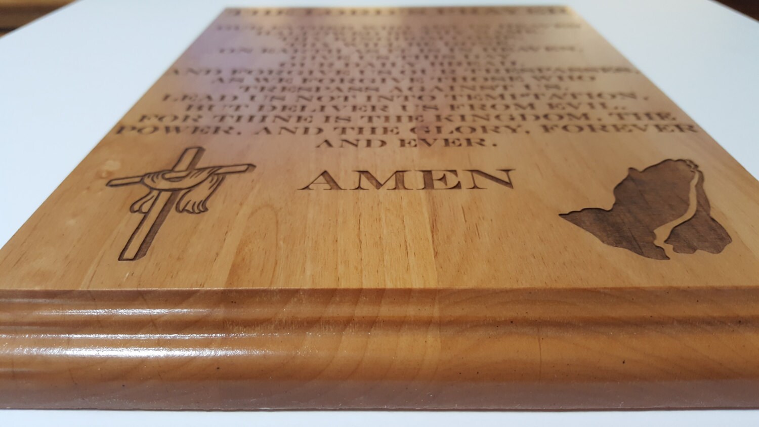 The Lord's Prayer Engraved Wood Plaque 12 X | Etsy