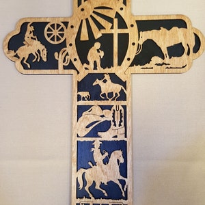 Western Themed Wooden Cross Wall Hanging - Etsy