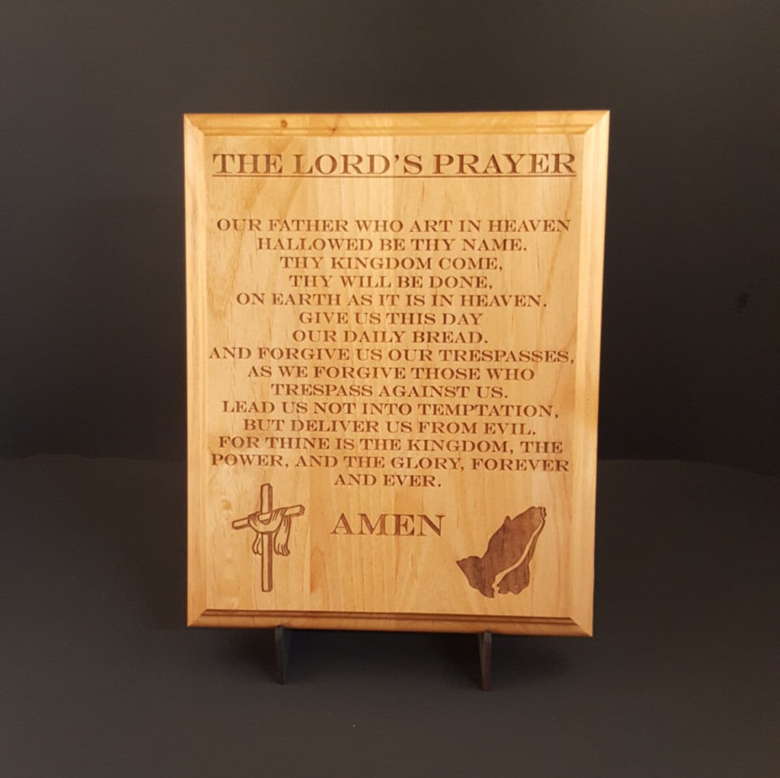 The Lord's Prayer Engraved Wood Plaque 8 X 10 | Etsy