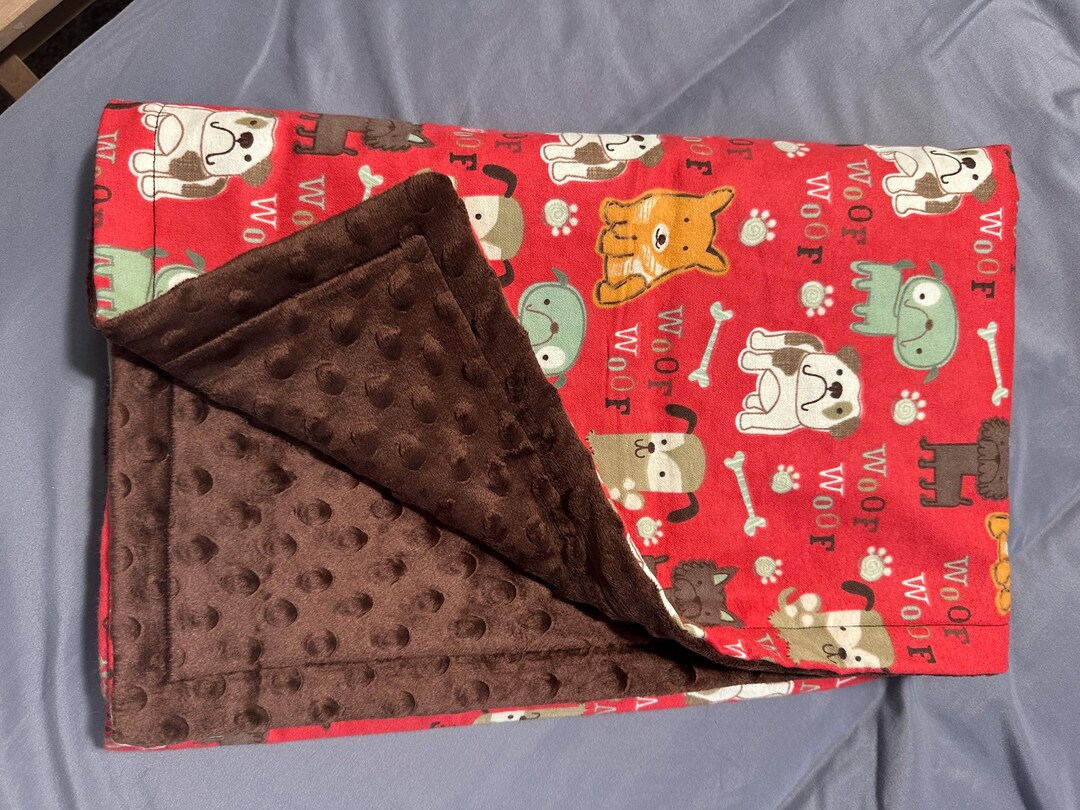 Minky Dot Baby Blanket: Puppy Dog Print Receiving Blanket (40” X 31 ...