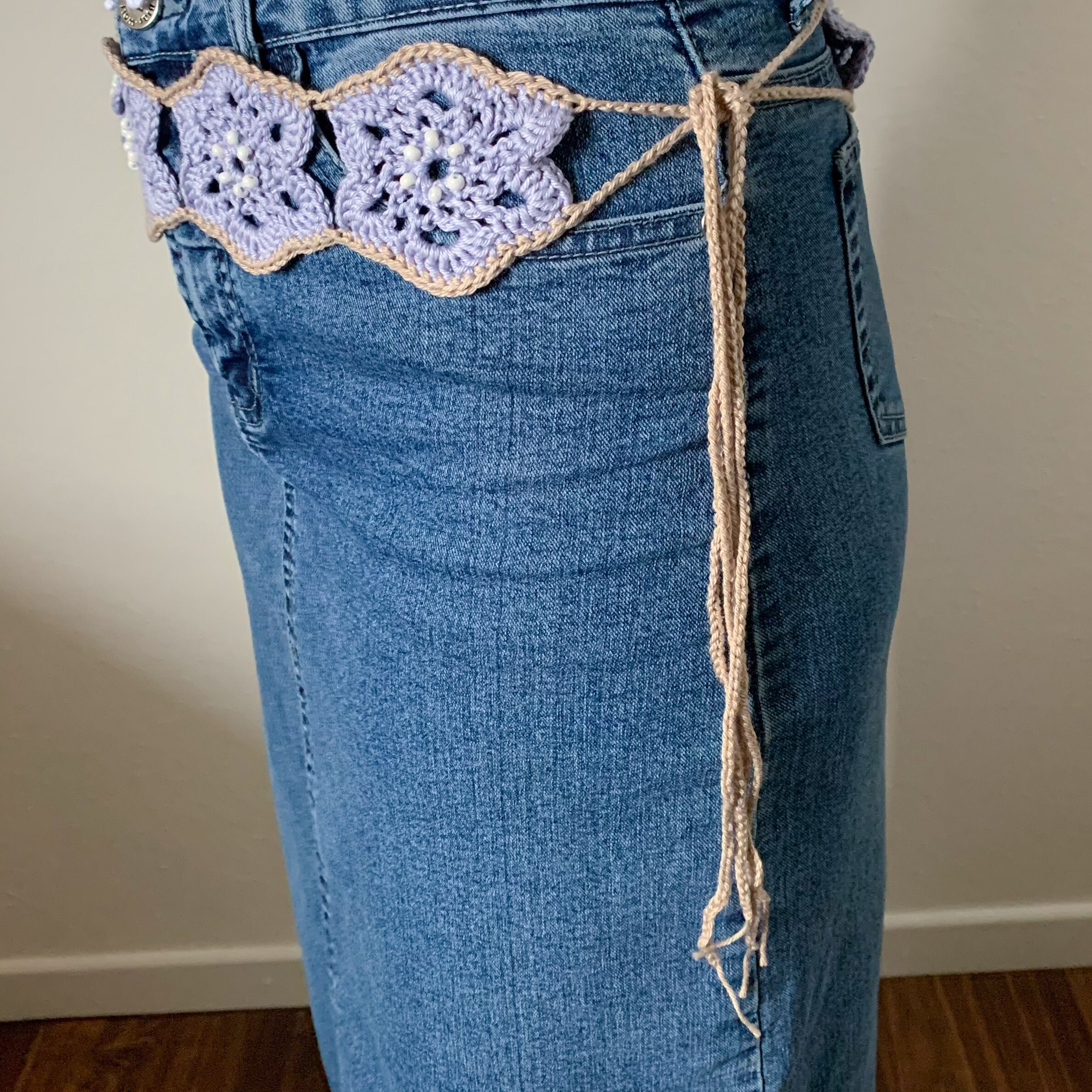Crochet Flower Belt PDF Pattern, Crochet Belt Pattern - Etsy