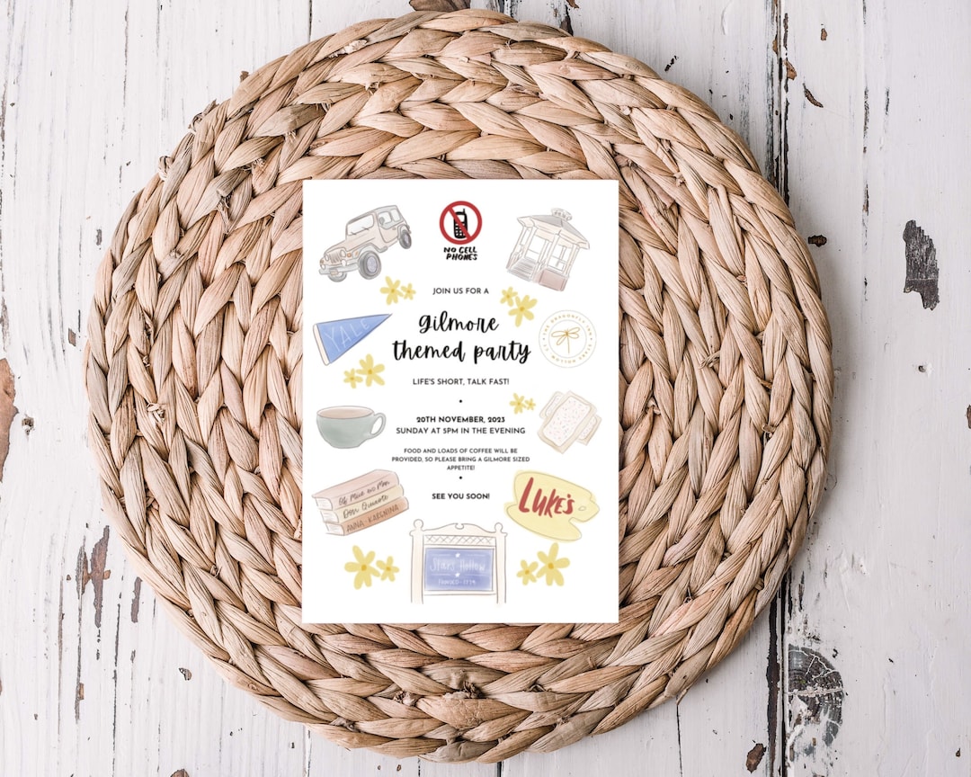 Editable Gilmore Girls Party Invitation: 5x7 Printable Card (digital ...