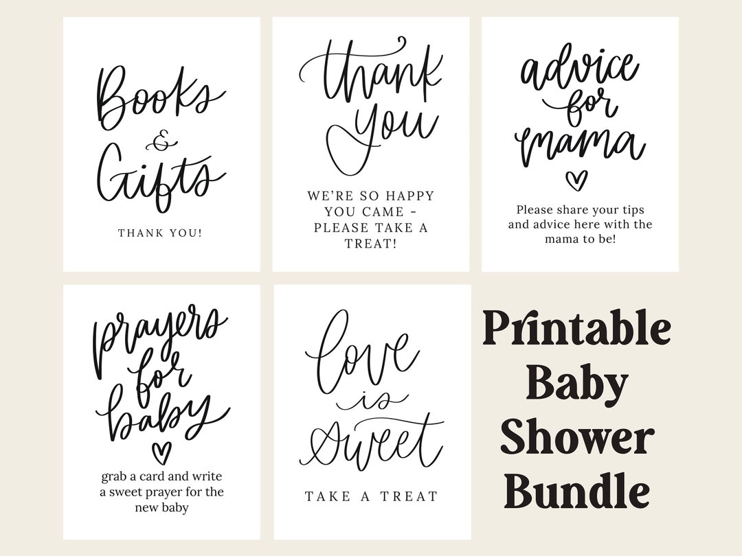 Baby Shower Printable Decor || Baby Shower Signs || Simple Digital ...