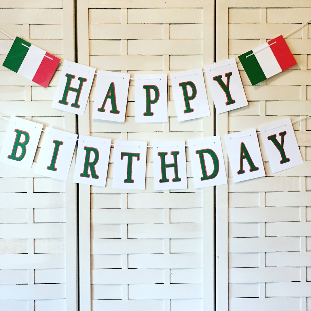 Customizable Italian Happy Birthday Banner - That's Amore - Italy ...