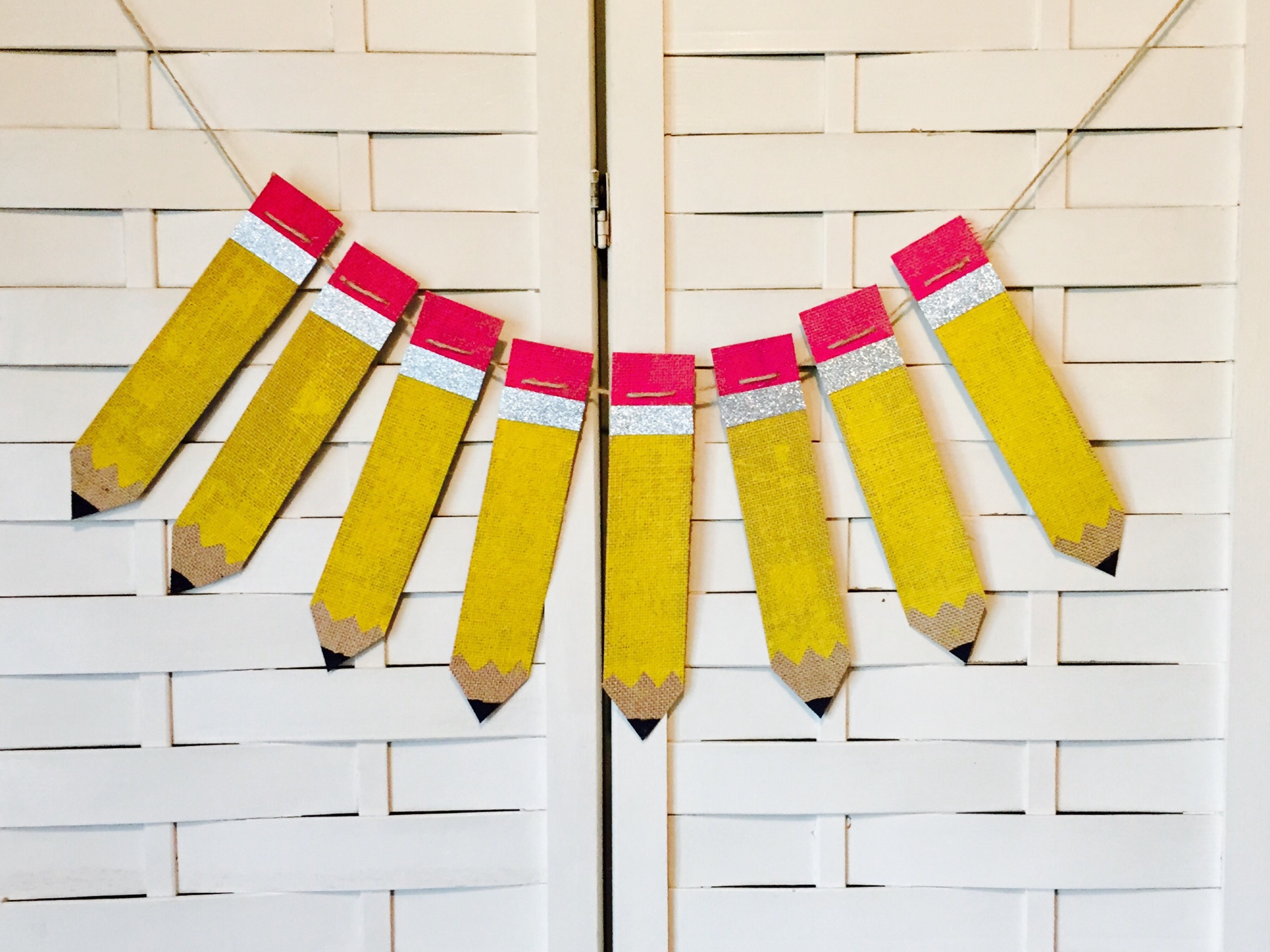 Burlap Pencil Banner Write Banner-teacher Gift-classroom | Etsy