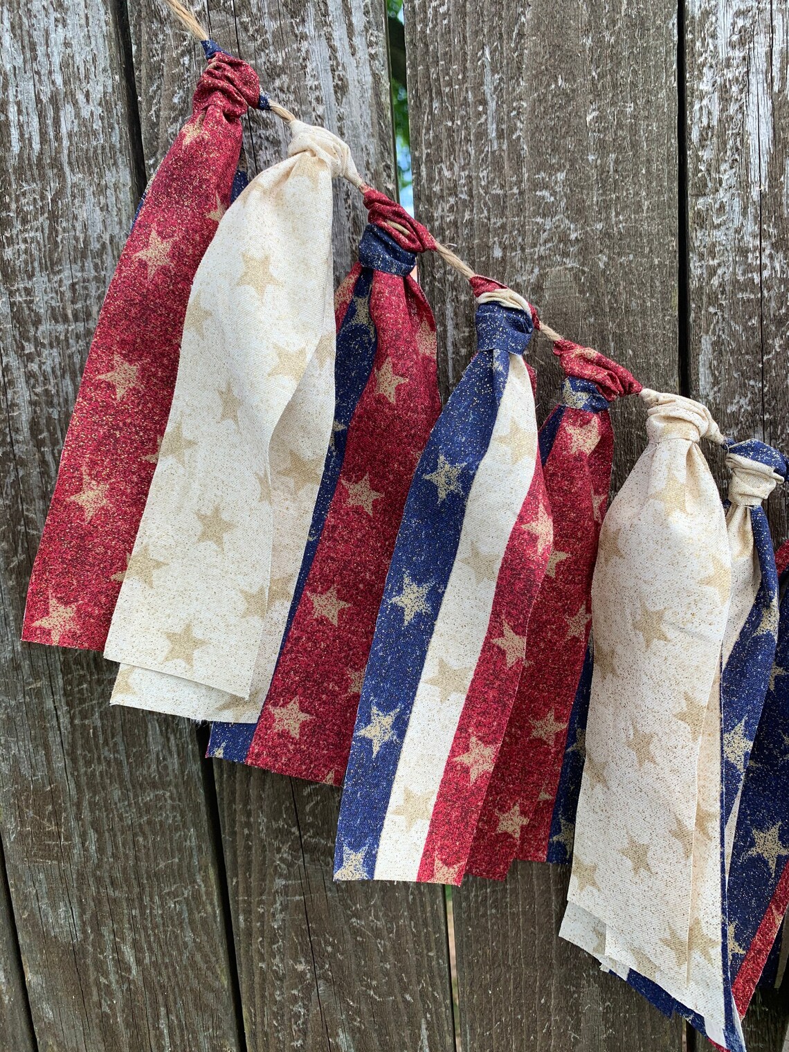 Red White & Blue Burlap Banner Patriotic Decorations USA - Etsy