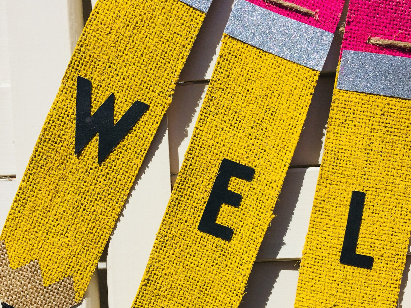 Welcome Burlap Pencil Banner Write Banner-teacher - Etsy