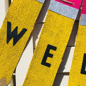 Welcome Burlap Pencil Banner- Write Banner-teacher Gift-classroom ...