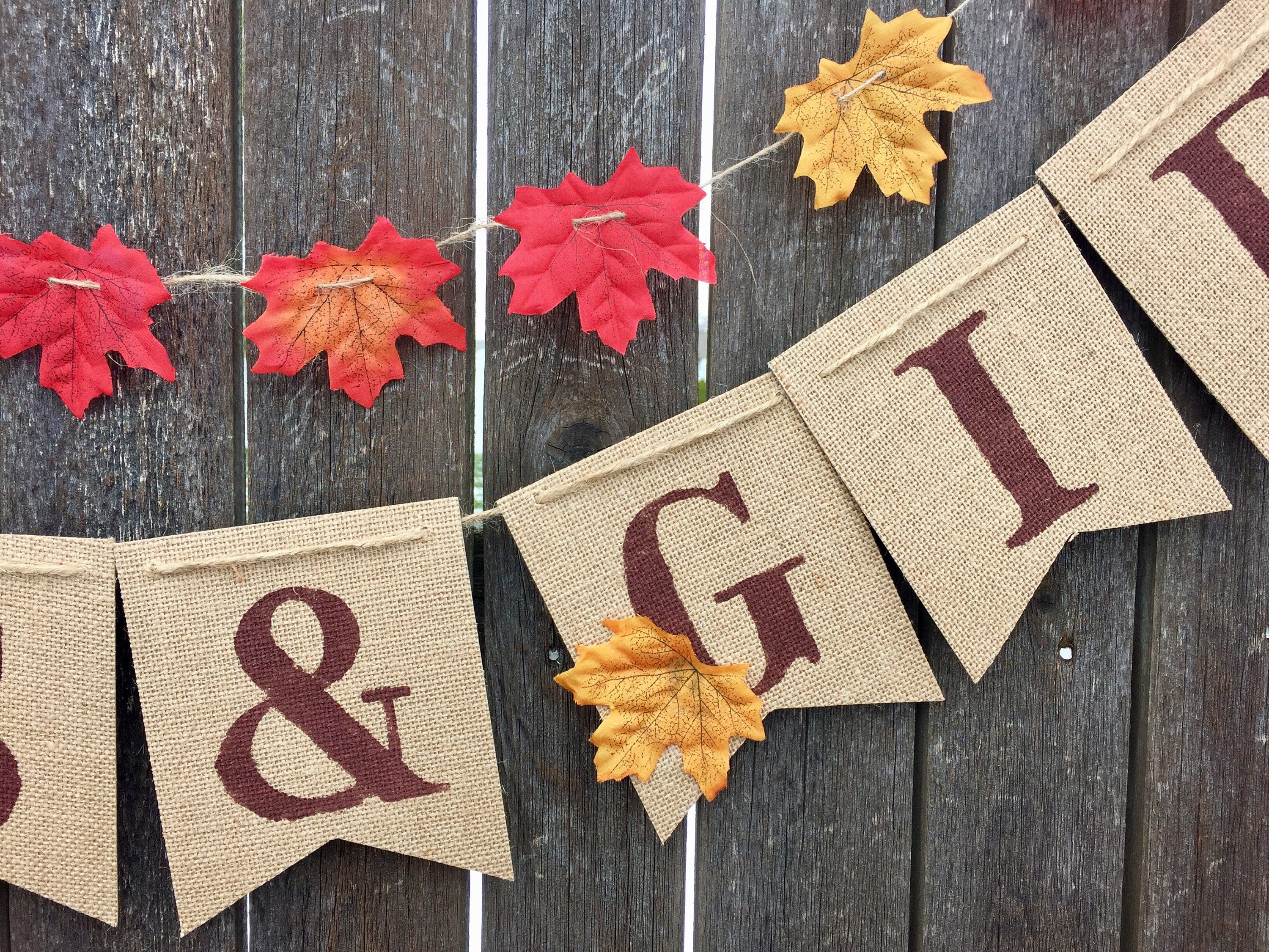 Cards & Gifts Burlap Banner Rustic Wedding Fall Wedding | Etsy