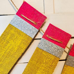 Burlap Pencil Banner- Write Banner-teacher Gift-classroom Decoration ...