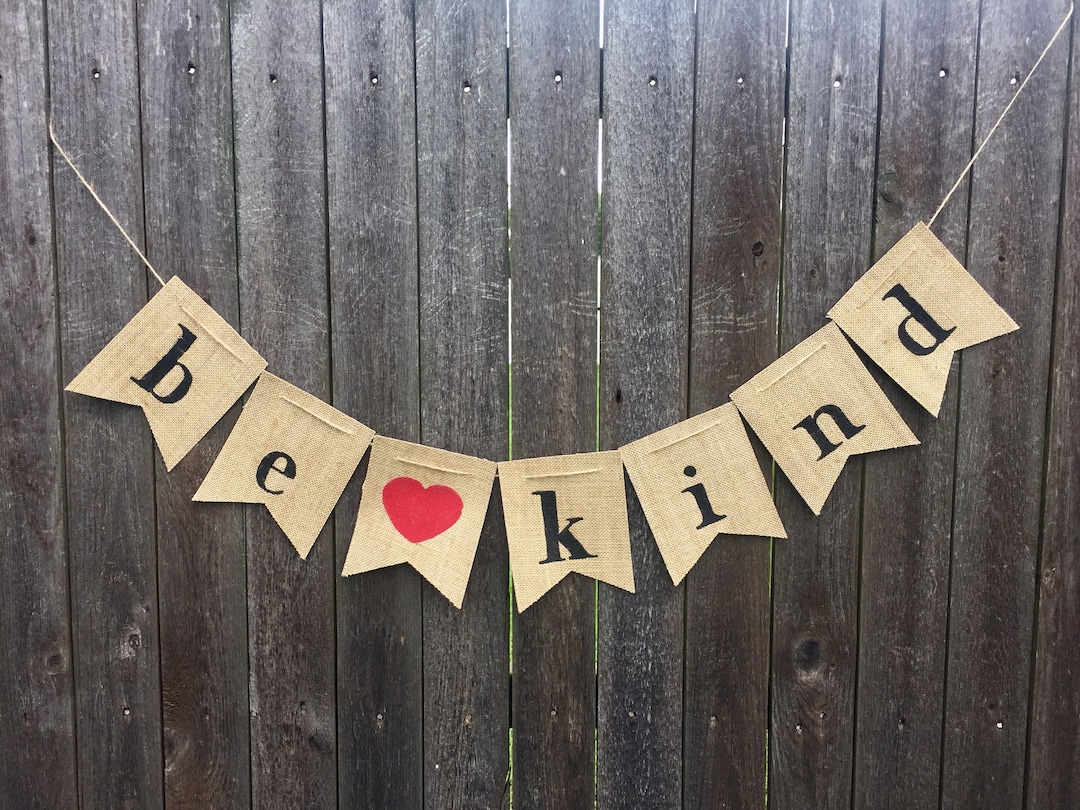 Personalizable Be Kind Banner Arpillera Amor Decoraciones - Etsy España