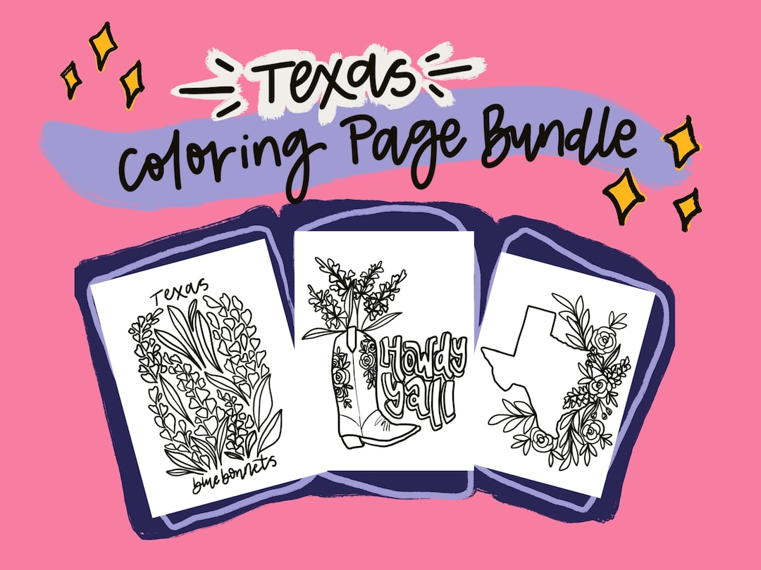 Texas-themed Coloring Pages Bundle - Digital Download to Print - Etsy